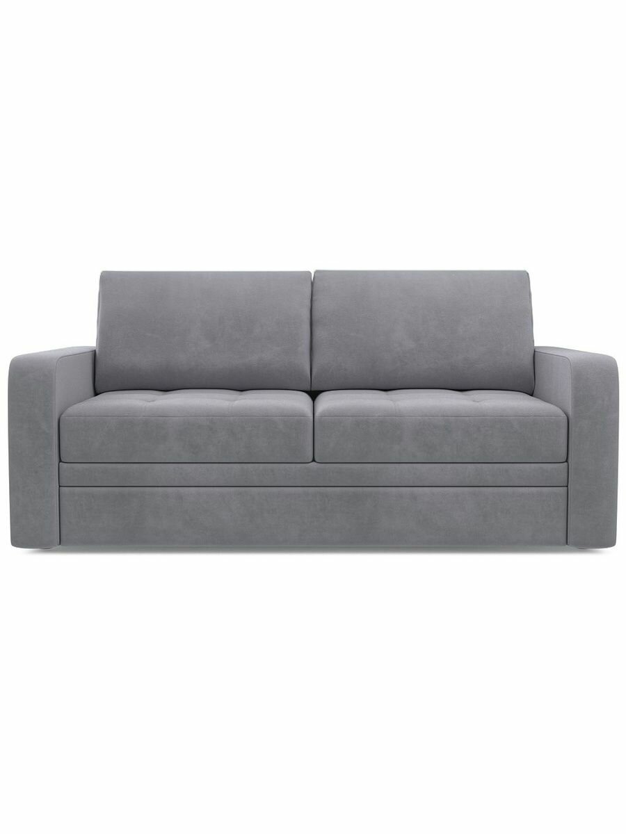 Диван-кровать раскладной PUSHE Бруно 150 велюр, серый Noel steel