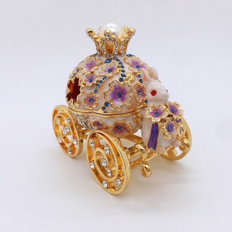 Статуэтка Кроличья карета, эмалированные изделия ручной работы, мультяшные легкие роскошные украшения