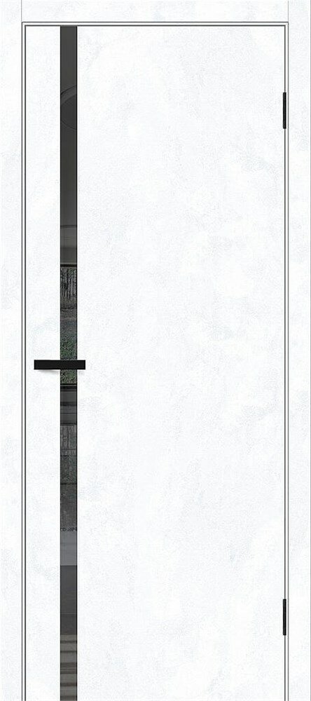 BRAVO Межкомнатная дверь 200*80, Браво-1.55, Snow Art / Mirox Grey , Эко Шпон 200*80 Snow Art