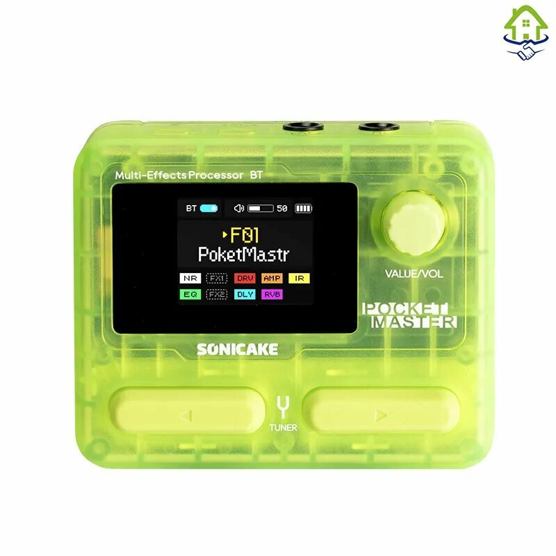 Электрогитара Sonicake с комплексным эффектом PocketMaster(QME-10), зеленый