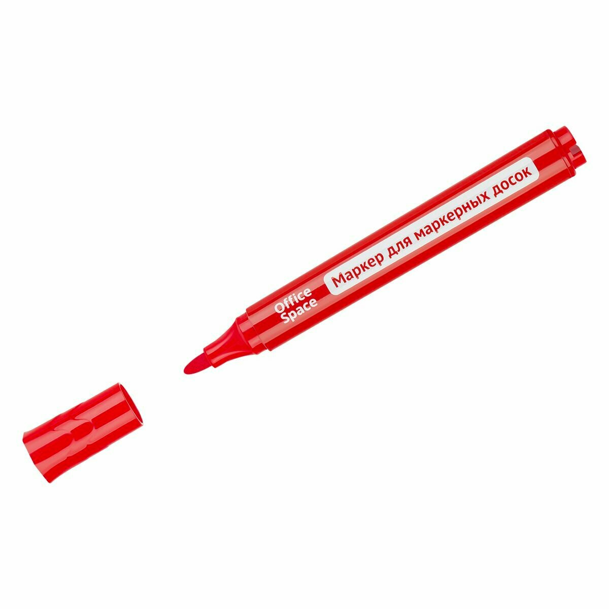 Маркер для досок OfficeSpace Bullet (круглый наконечник, 2.5мм, красный) (WBM_63974), 12шт.