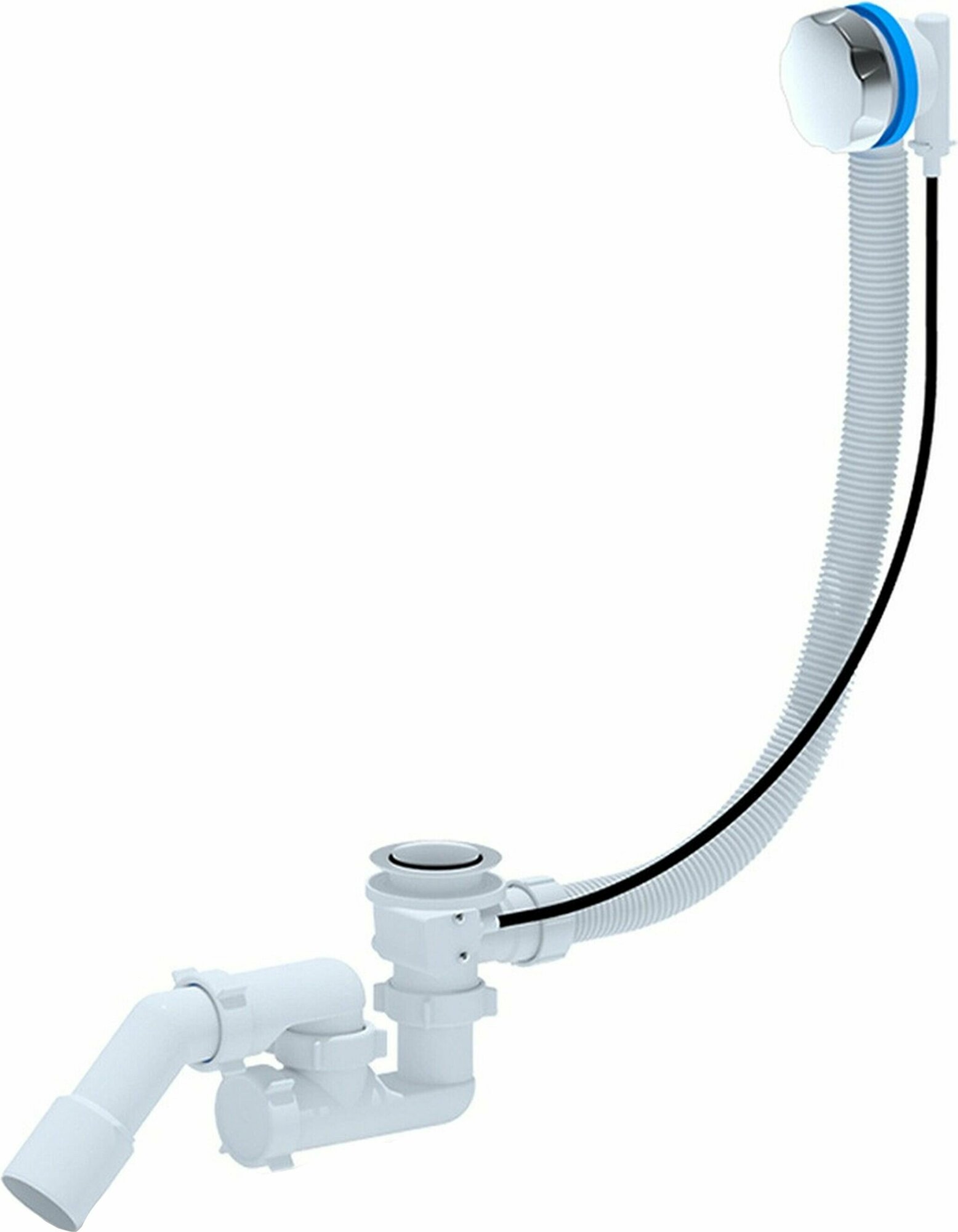 Сифон для ванны АНИ Пласт EM321, нержавеющая сталь, белый, 52 см