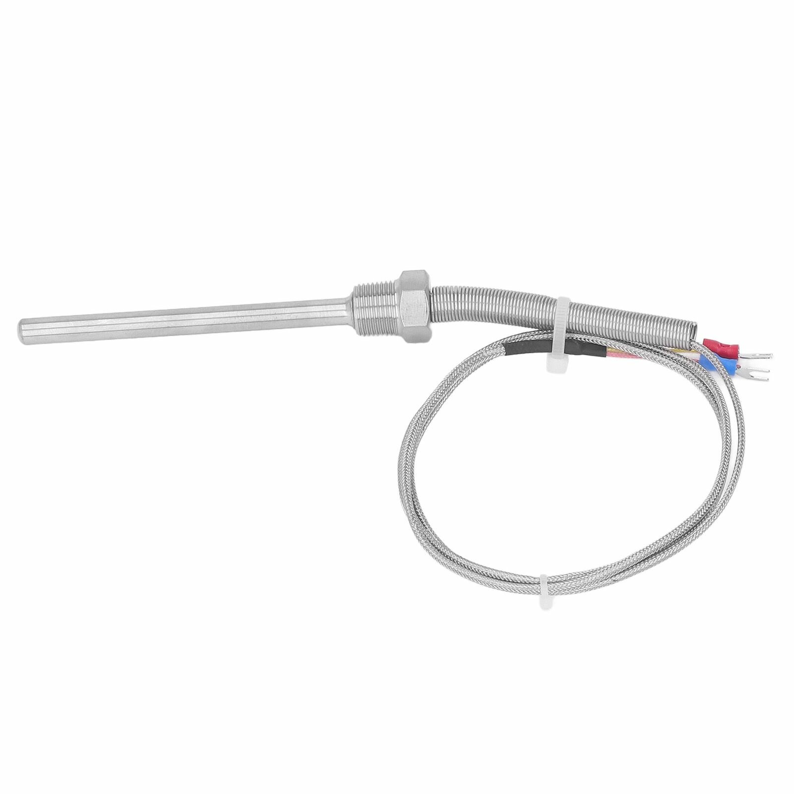 0-400C Термопара K-типа, датчик температуры, 3/8 NPT, 8x100 мм, нержавеющая сталь, длина 1 м, гибкий кабель 3,28 фута