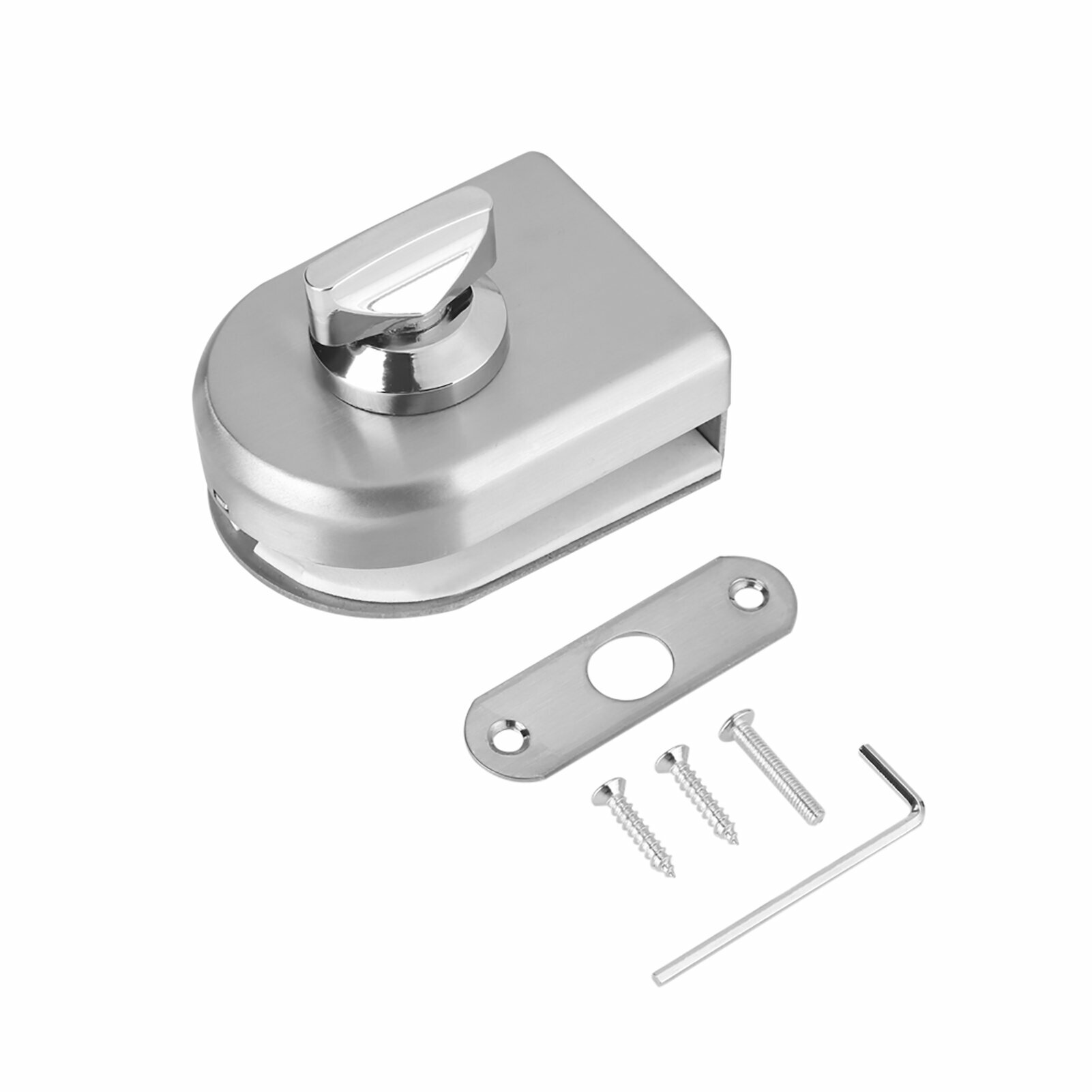Замок-защелка для стеклянной двери из нержавеющей стали 10–12 мм с поворотной ручкой для открывания/закрывания, для использования в ванной комнате дома, в отеле