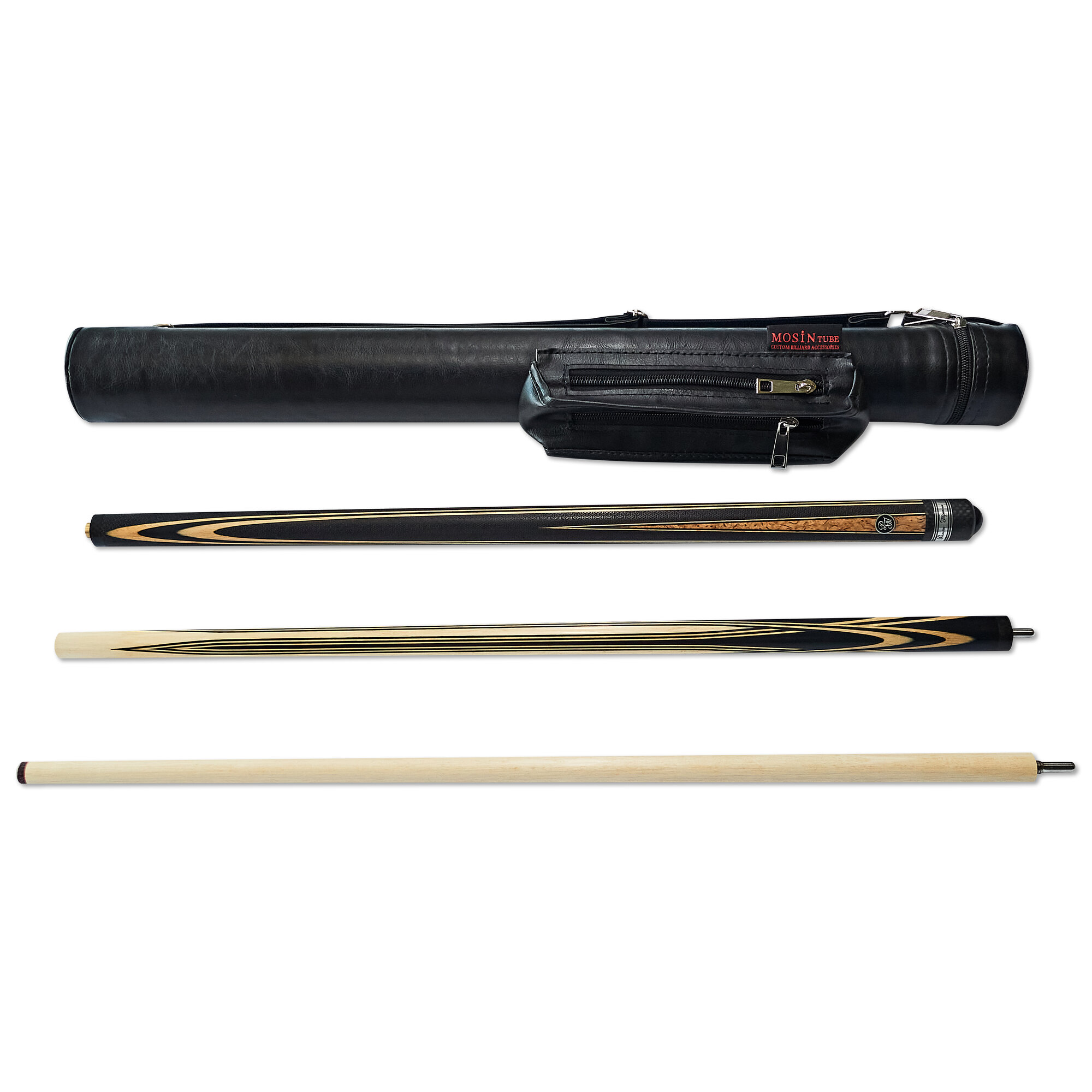 3-х составной кий "Цветок" мастера Тропина Романа (чёрный граб) / арт. F101007