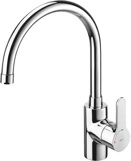 Смеситель для кухни Roca L20 5A8409C0M с поворотным изливом, хром, глянцевый, однорычажный, латунный, с керамическим картриджем