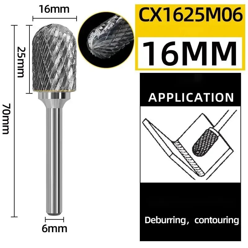 Ротационный напильник 16 мм, CX1625M06, 6 мм