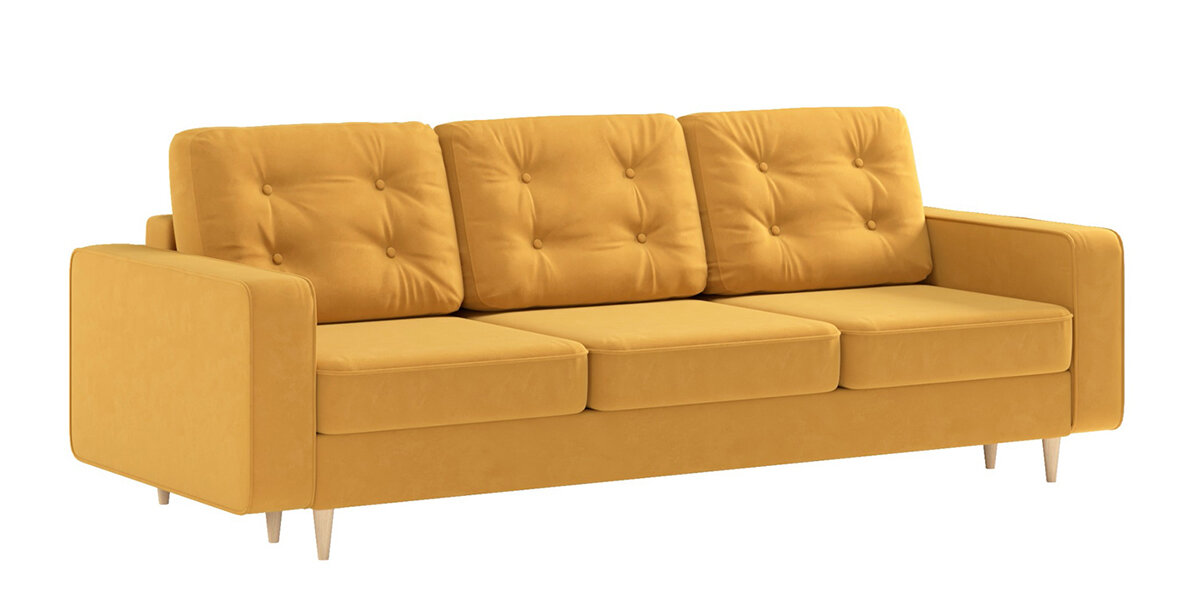 Диван Феличита прямой трехместный, еврокнижка, велюр Velutto 57