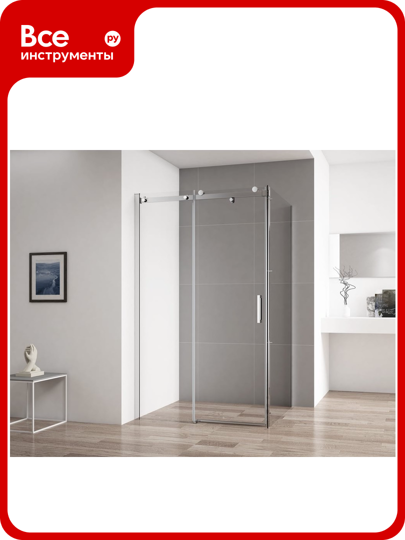 Душевой уголок Cezares STYLUS-SOFT-AH-1-120/100-C-Cr, из закаленного, за счет боковых профилей