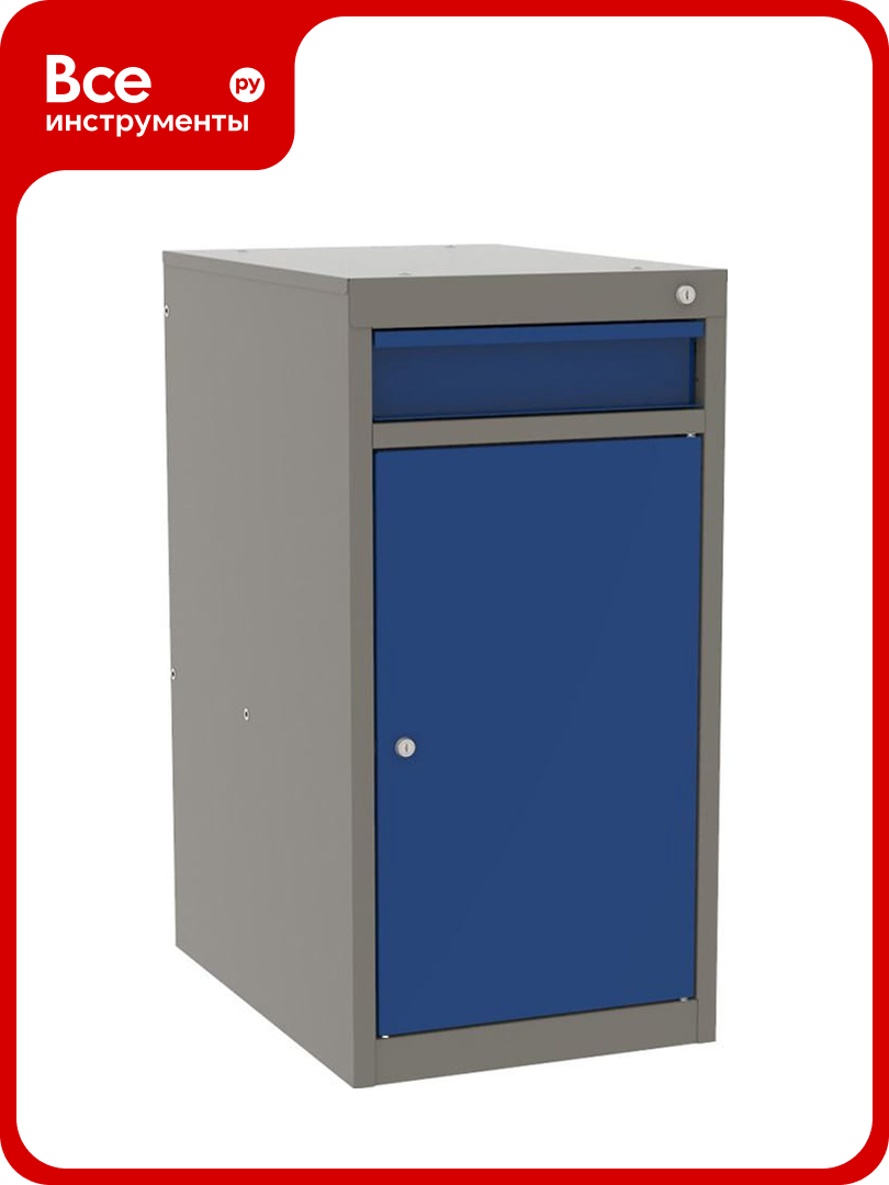 Тумба IRONMEBEL ML1 M-6010006073new, с отдельным замком, металлическая, серого цвета, один ящик для хранения