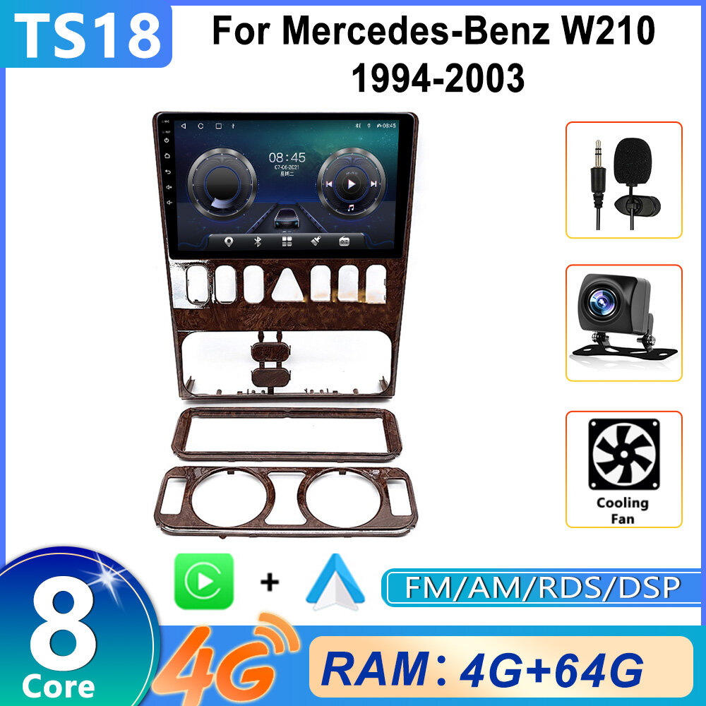 Штатная магнитола для Mercedes-Benz W210 1996-2002 4G-SIM Wifi Bluetooth Gps навигатор Мультимедиа автомабиля