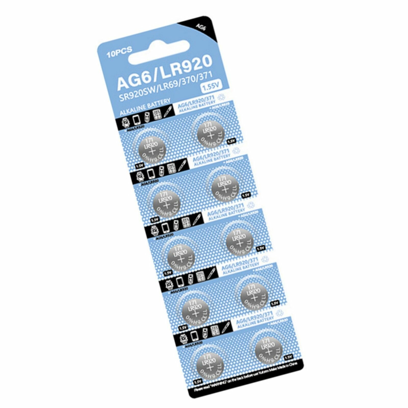 10 шt AG6 Батарейки-планшетки 155V SR920SW SR69 SR921 LR920SW 280-31 V371