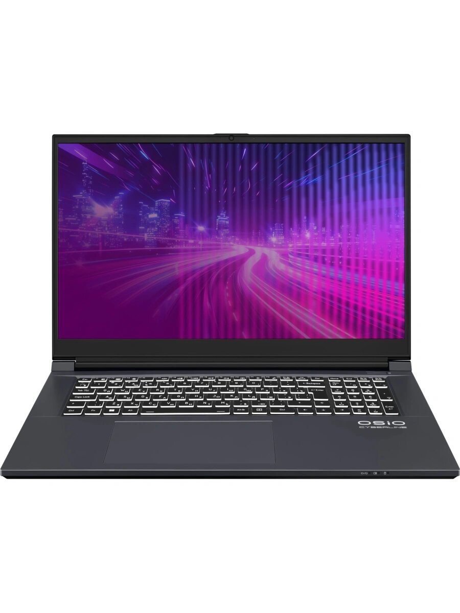 Ноутбук Osio CyberLine C170i-002, 17.3", IPS, Intel Core i5 12600H, DDR4 16ГБ, SSD 512ГБ, NVIDIA GeForce RTX 4050 для ноутбуков 6ГБ, темно-серый
