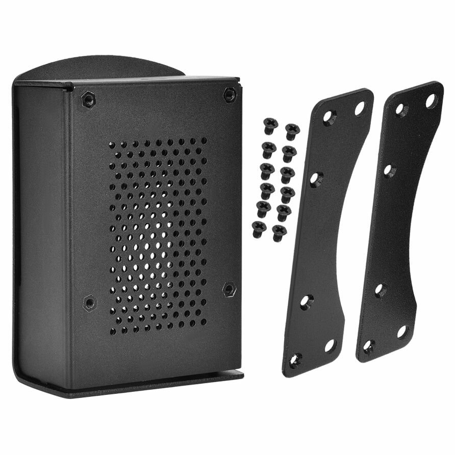 Корпус алюминий + кронштейн для Raspberry Pi 4B черный