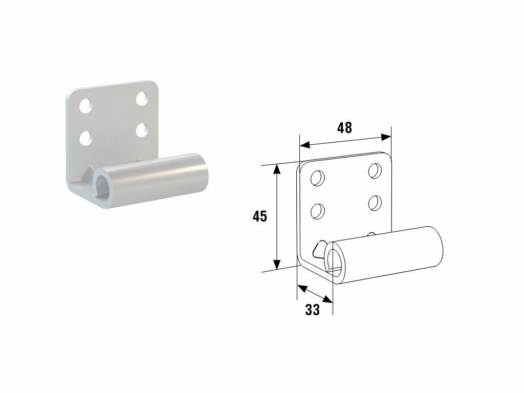 Опора ролика нижняя для гаражных ворот серии LUX 48мм RAL9003, SPL41/RAL9003 - DoorHan