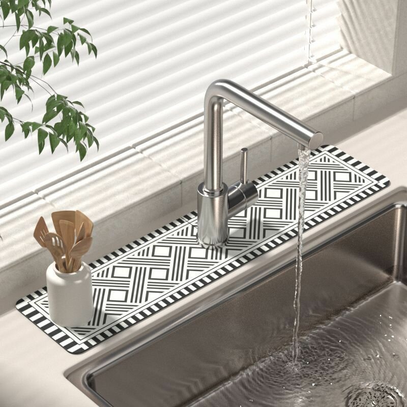 Впитывающий коврик для крана из диатомитовой земли, коврик для слива воды в кухонной раковине, защитный коврик для ванной на столешнице