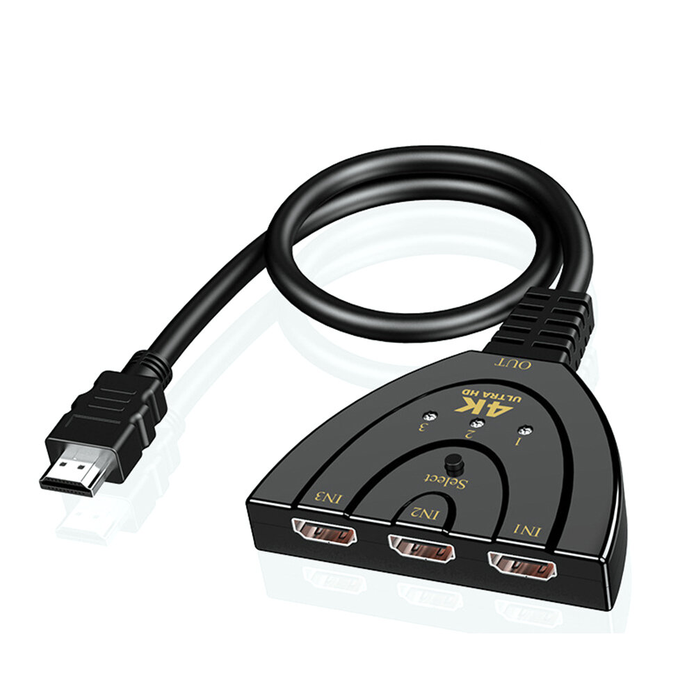 Мини 3-портовый HD-разветвитель мультимедийного интерфейса 4K HD-переключатель мультимедийного интерфейса HD-переключатель мультимедийного интерфейса 3 в 1 выходной порт-концентратор