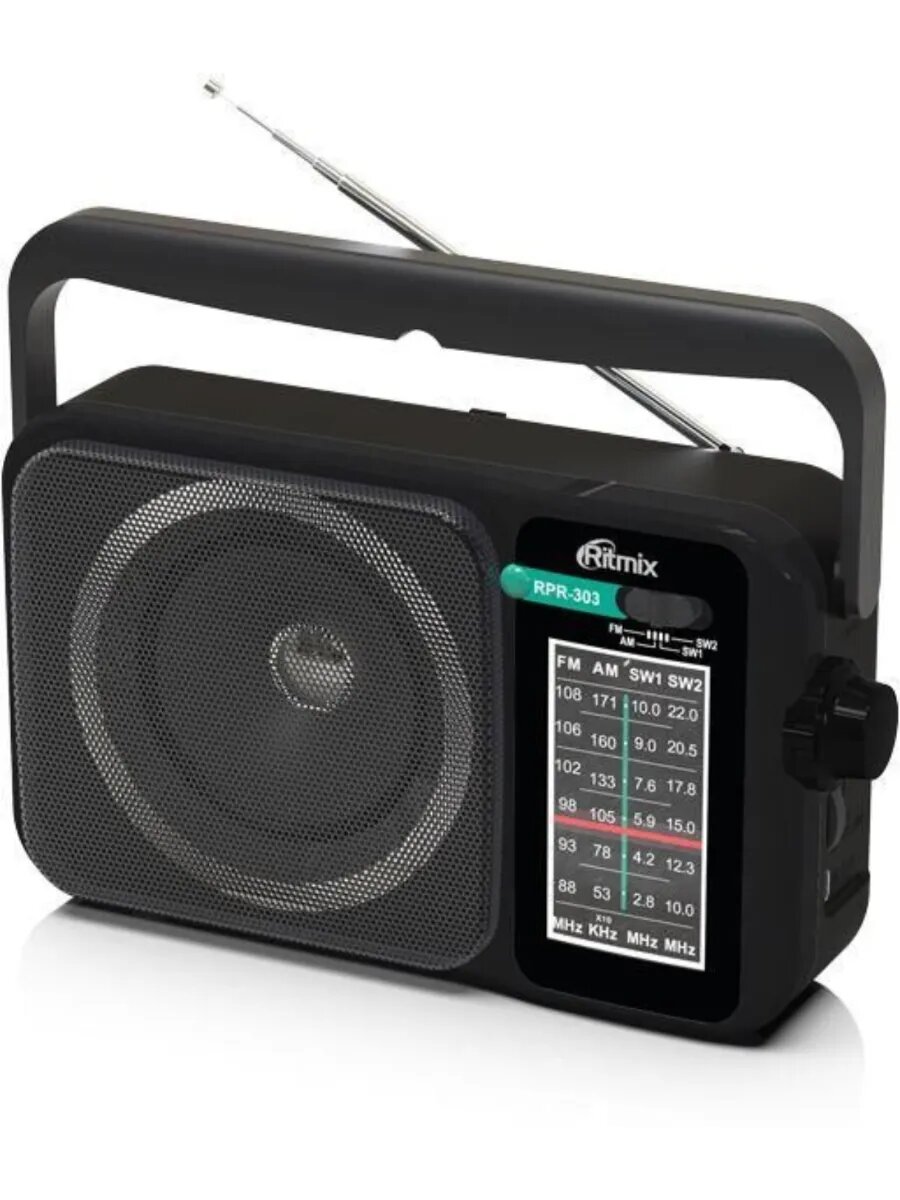 Радиоприемник полноразмерный RPR-303 Черный 8Вт