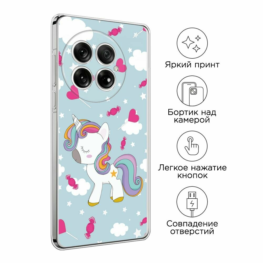 Чехол на OnePlus 13 / Ван Плас 13 с принтом "Сладкий единорожек" — фото 1