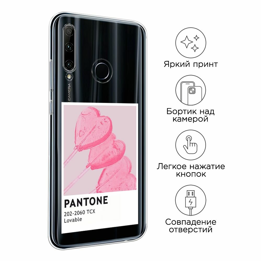 Чехол на Honor 10i/20 Lite 2019/20e/Huawei P Smart Plus 2019 с принтом "Pantone Lovable 2 - 14 февраля", прозрачный — фото 1