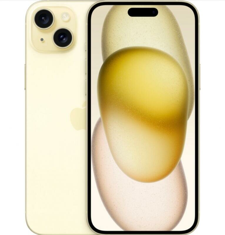 Смартфон Apple iPhone 15 Plus, 128Gb, nano SIM+eSIM, Yellow (Желтый)