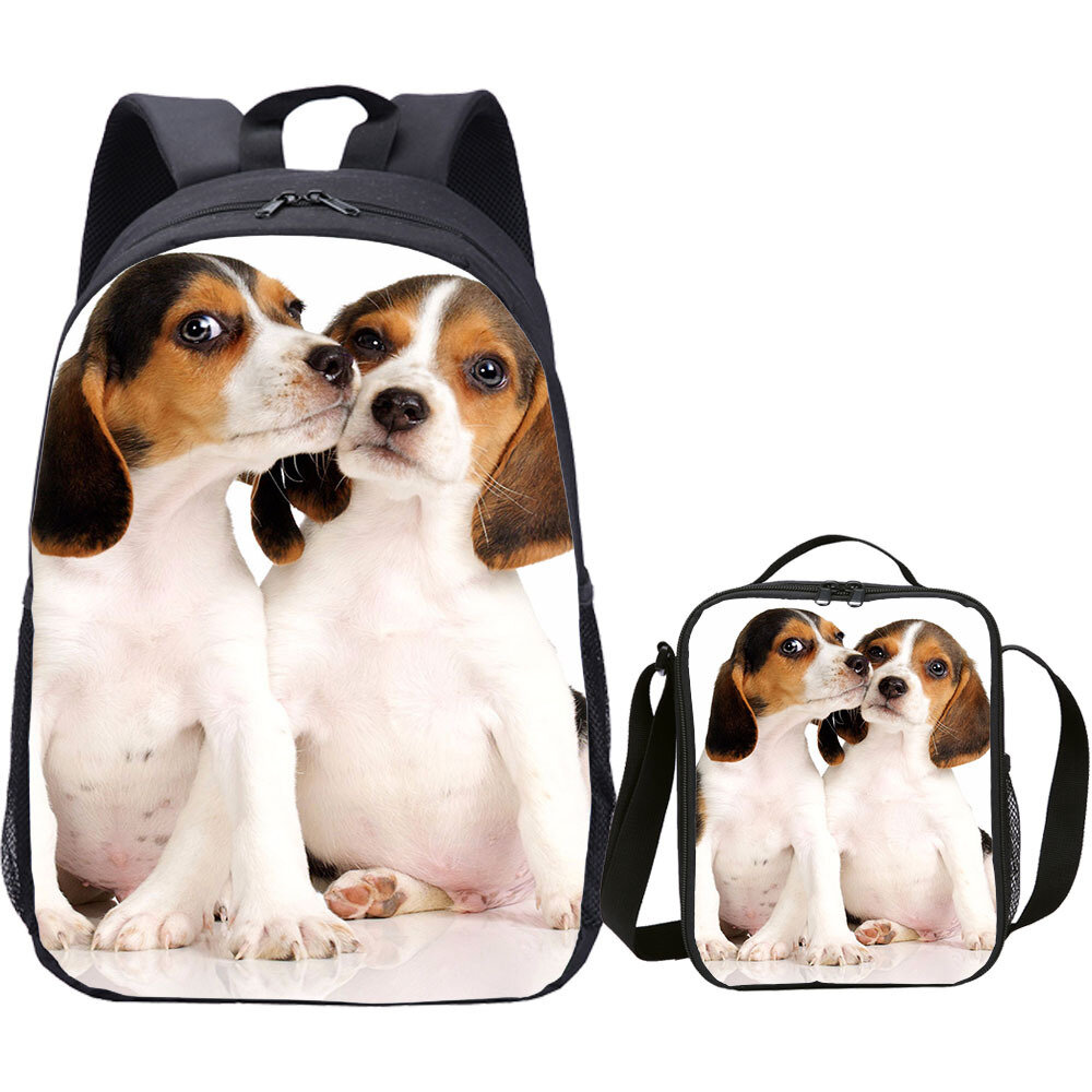 Школьная сумка Bige Dog с цветной печатью 17-дюймовый большой емкости для учеников начальной школы школьная сумка для обеда костюм