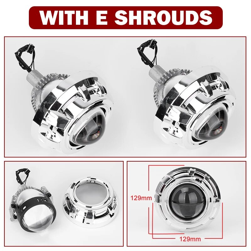 3-дюймовая светодиодная линза фары 12 светодиодных чипов H7 H4 Bi светодиодная лампа H1 9005 9006 линзы Фара Ангельские глазки Диодный проектор Автомобильные аксессуарыIes