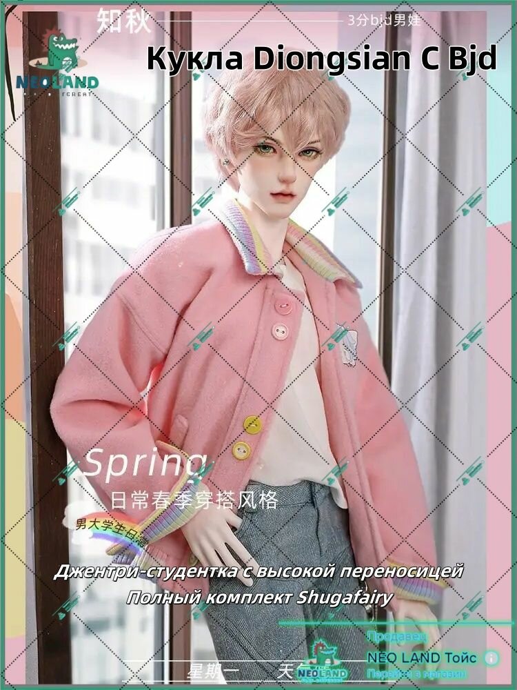 Кукла Diongsian C Bjd 1/3 Джентри-студентка с высокой переносицей, Полный комплект Shugafairy