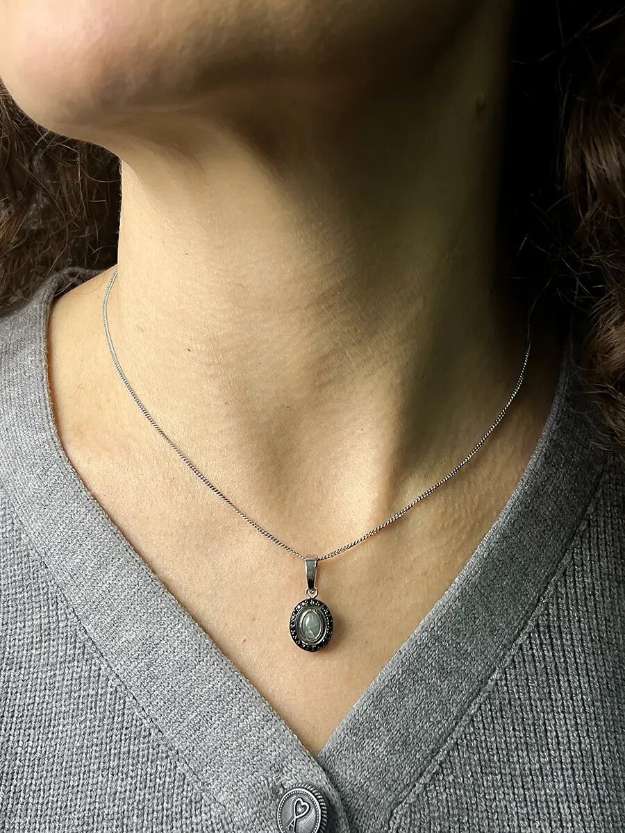 Подвеска, белое золото, 375 проба, родирование, александрит, шпинель