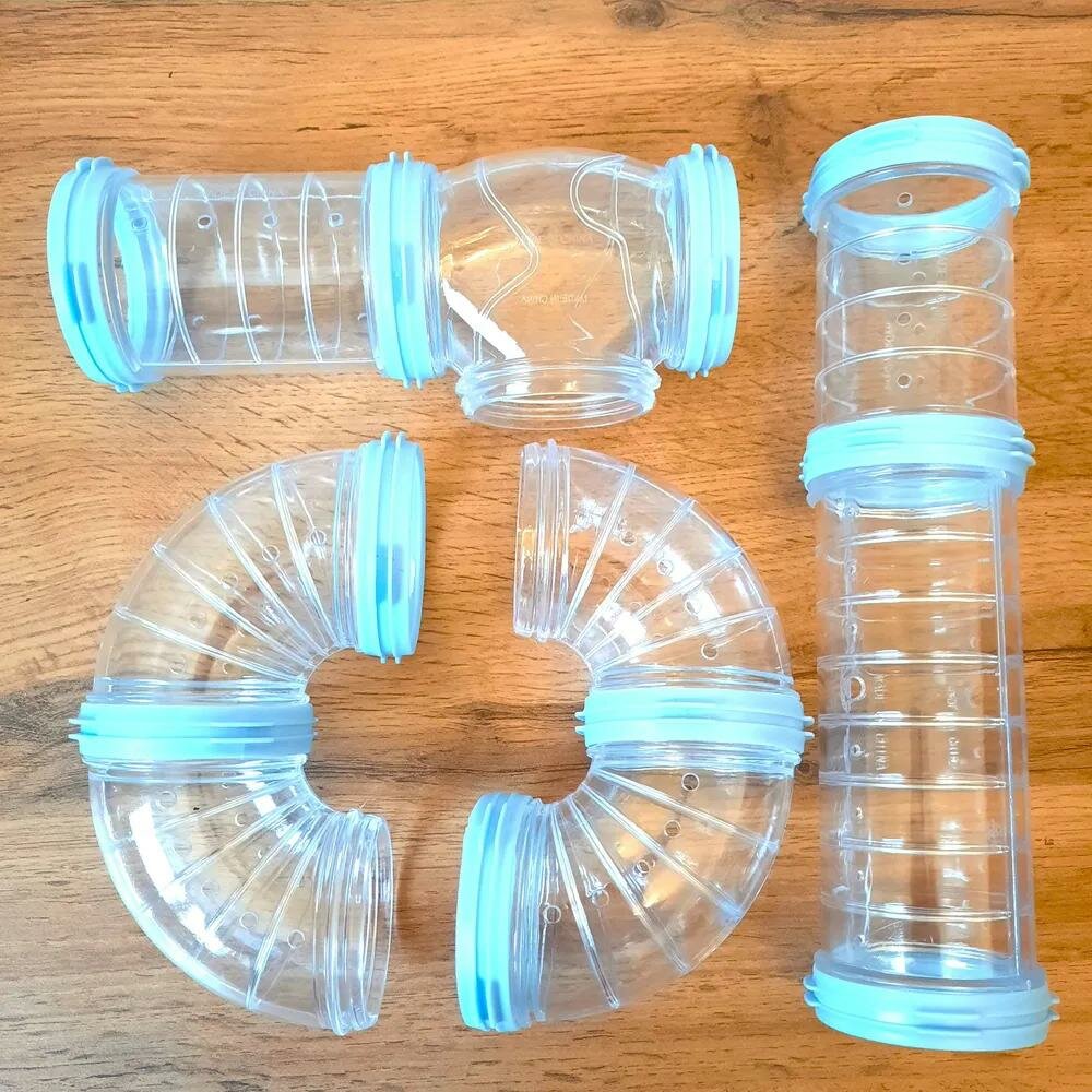 Комплект Трубок для Хомяков Golden Bear DIY Внешняя Ванная Лабиринт Туннель Игрушка для Маленьких Животных Туннель из ABS Диаметр 5.7см 1шт Туннельная Труба (8пк)