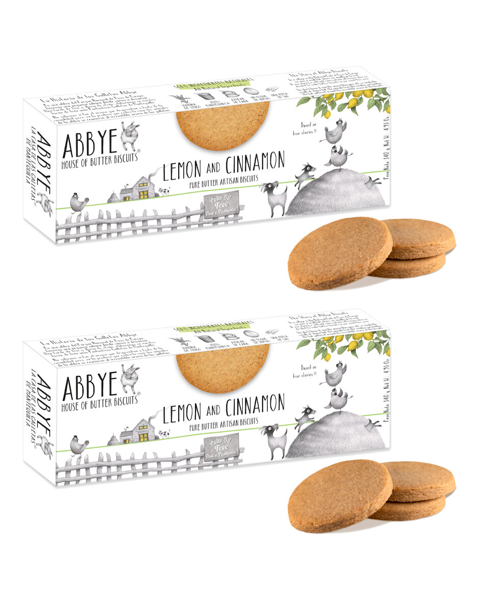 Печенье песочное ABBYE со сливочным маслом с лимоном и корицей 140 г x 2шт