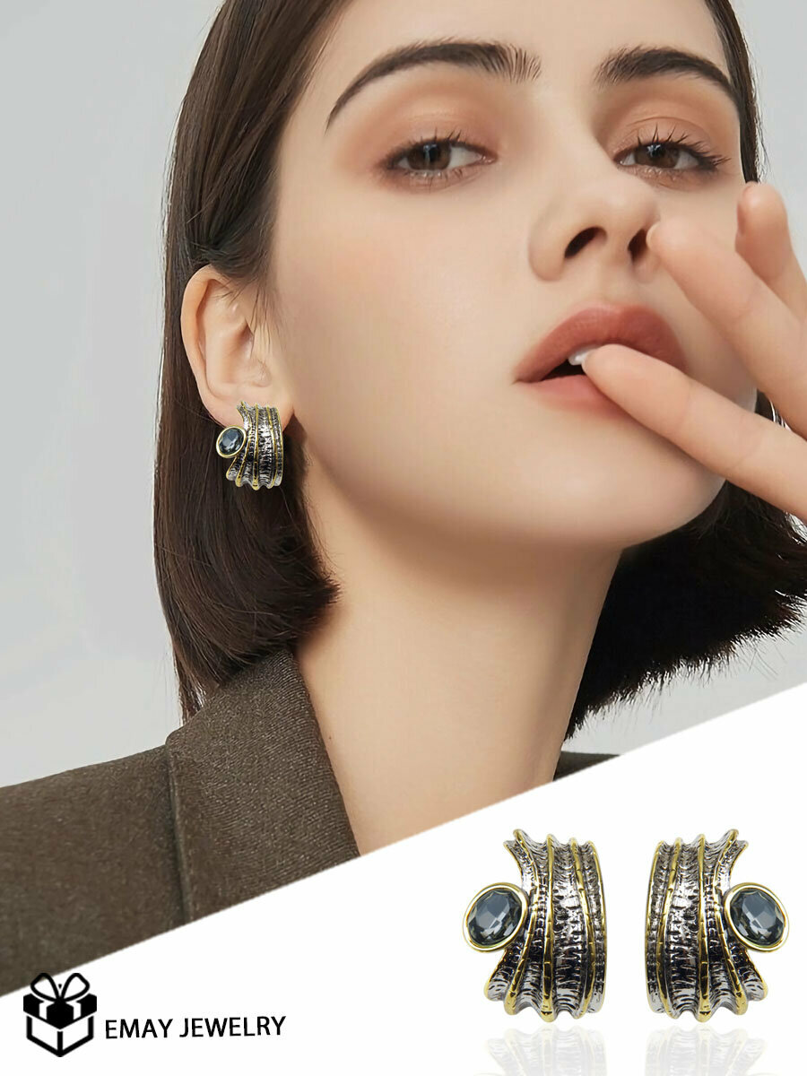 Серьги, опал, искусственный камень, шпинель