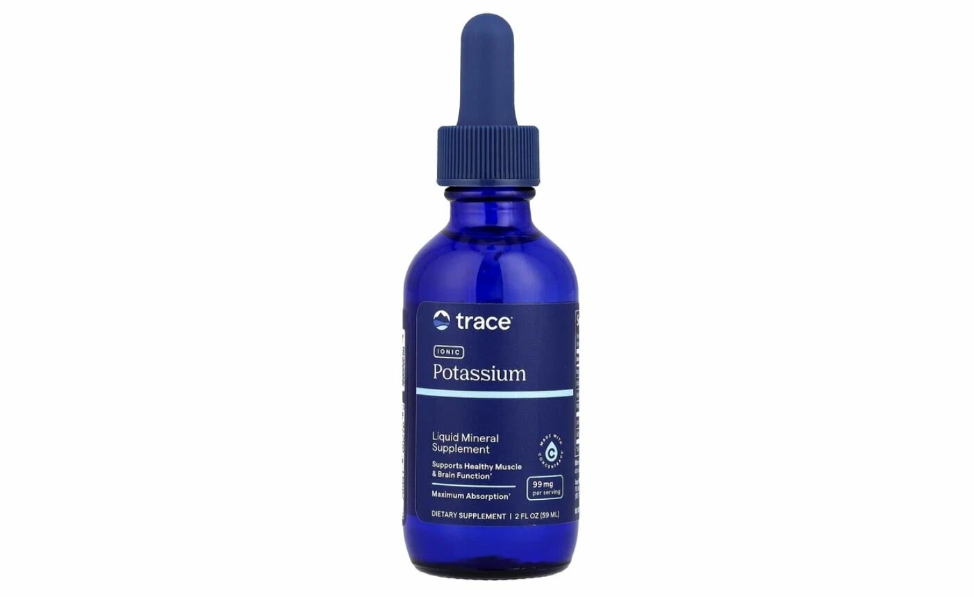 Trace Minerals Liquid Ionic Potassium, Жидкий ионный калий 99 мг, 59 мл