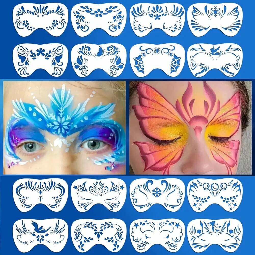 Трафареты для детского аквагрима, набор для DIY с прорезями для маскарада и карнавала, реквизит для косплея