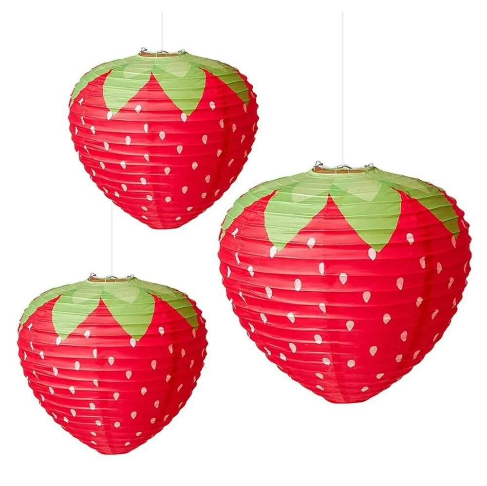 Набор подвесные фонарики 'Клубнички' 3 шт 30х20х20 см