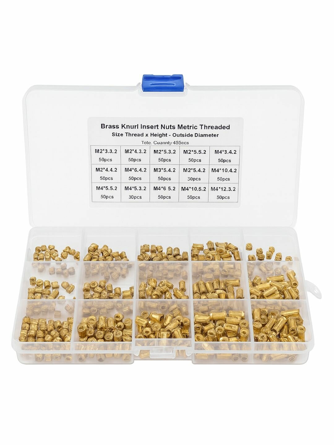 Латунные термоплавкие встраиваемые гайки для 3D-печати М2-М5, 450 шт (СФ)