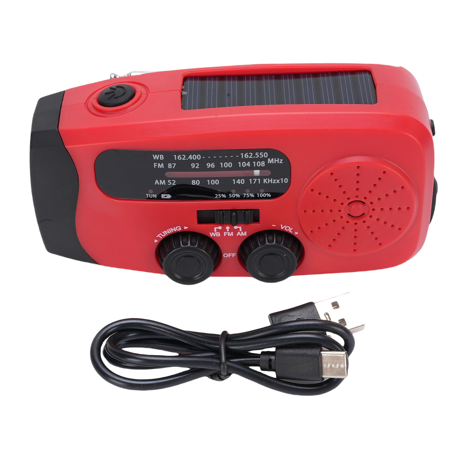 Аварийное радио 2000mAh/7400mWh, AM/FM/WB, с фонариком SOS