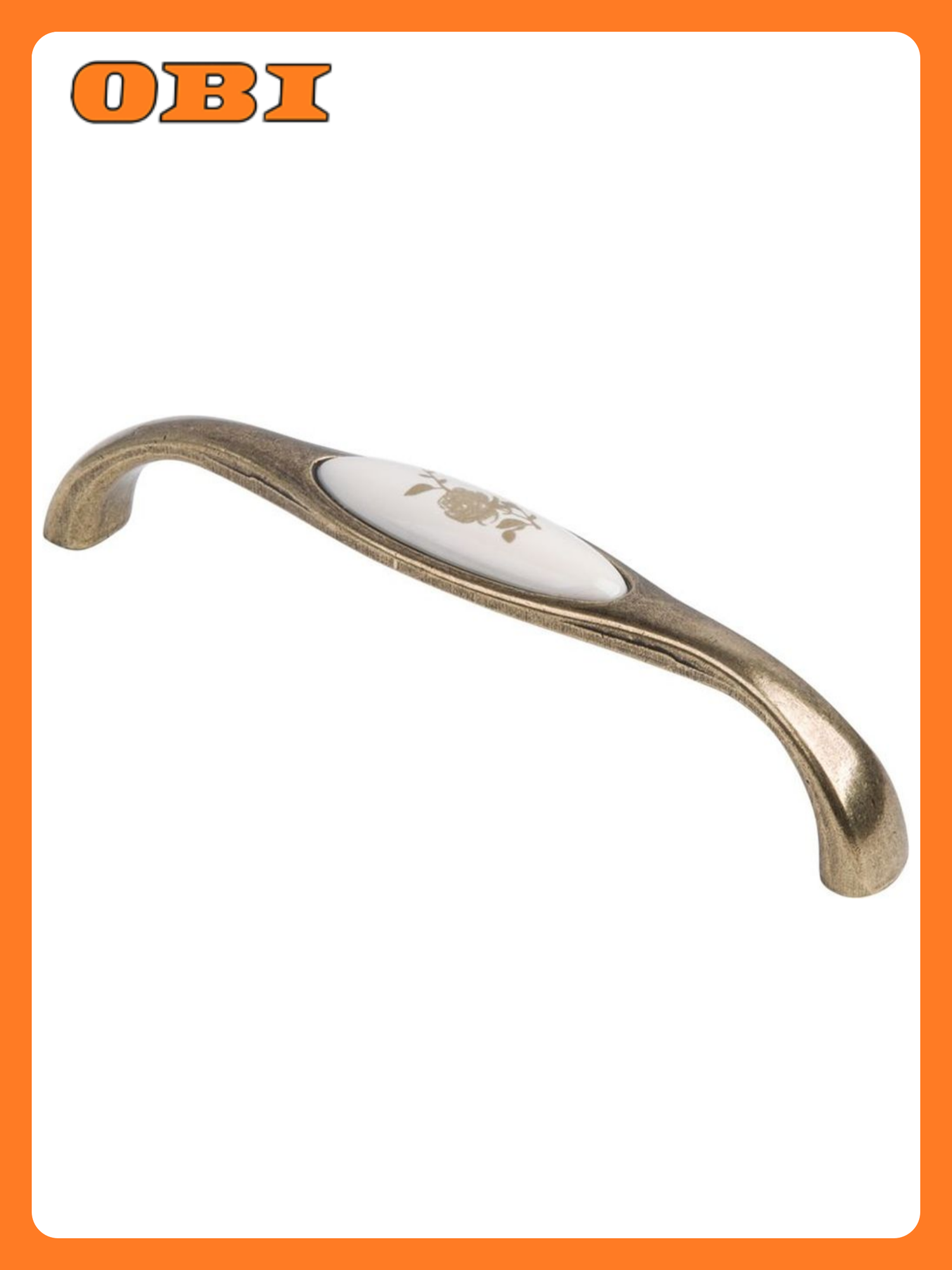 Ручка-скоба с фарфором 128 мм оксидированная бронза KERRON SF10-09-128 OAB