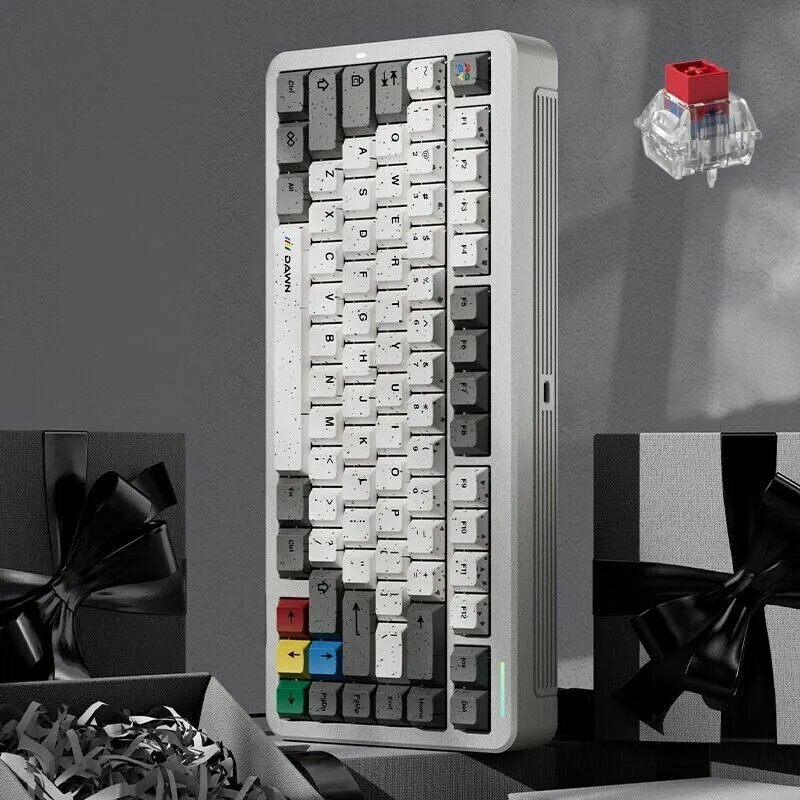 FL.Esports Игровая клавиатура проводная , Английская раскладка, белый, серый