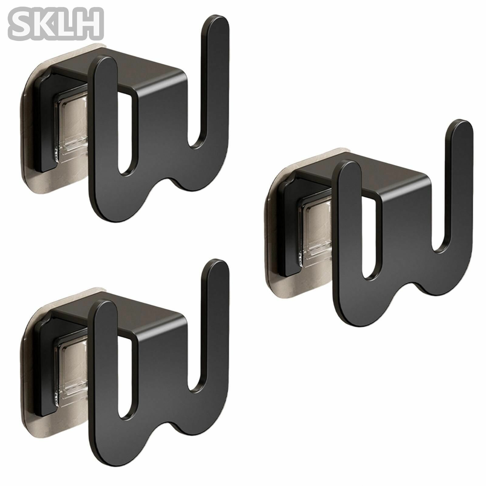 Держатель для тапочек в ванную без сверления, настенный, с поддоном для воды, черный, 3 шт.