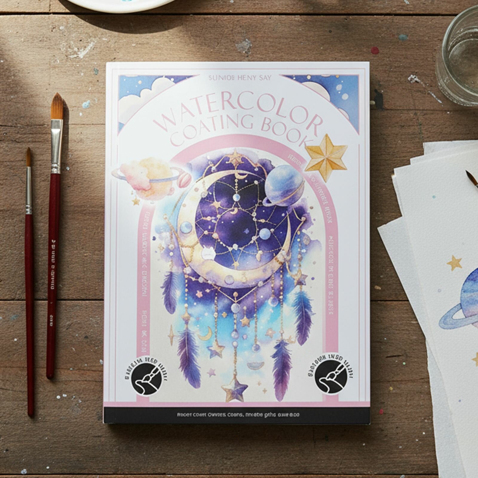 Кварельная книжка-раскраска. кварельная бумажная книга. Набор красок для взрослых и начинающих.