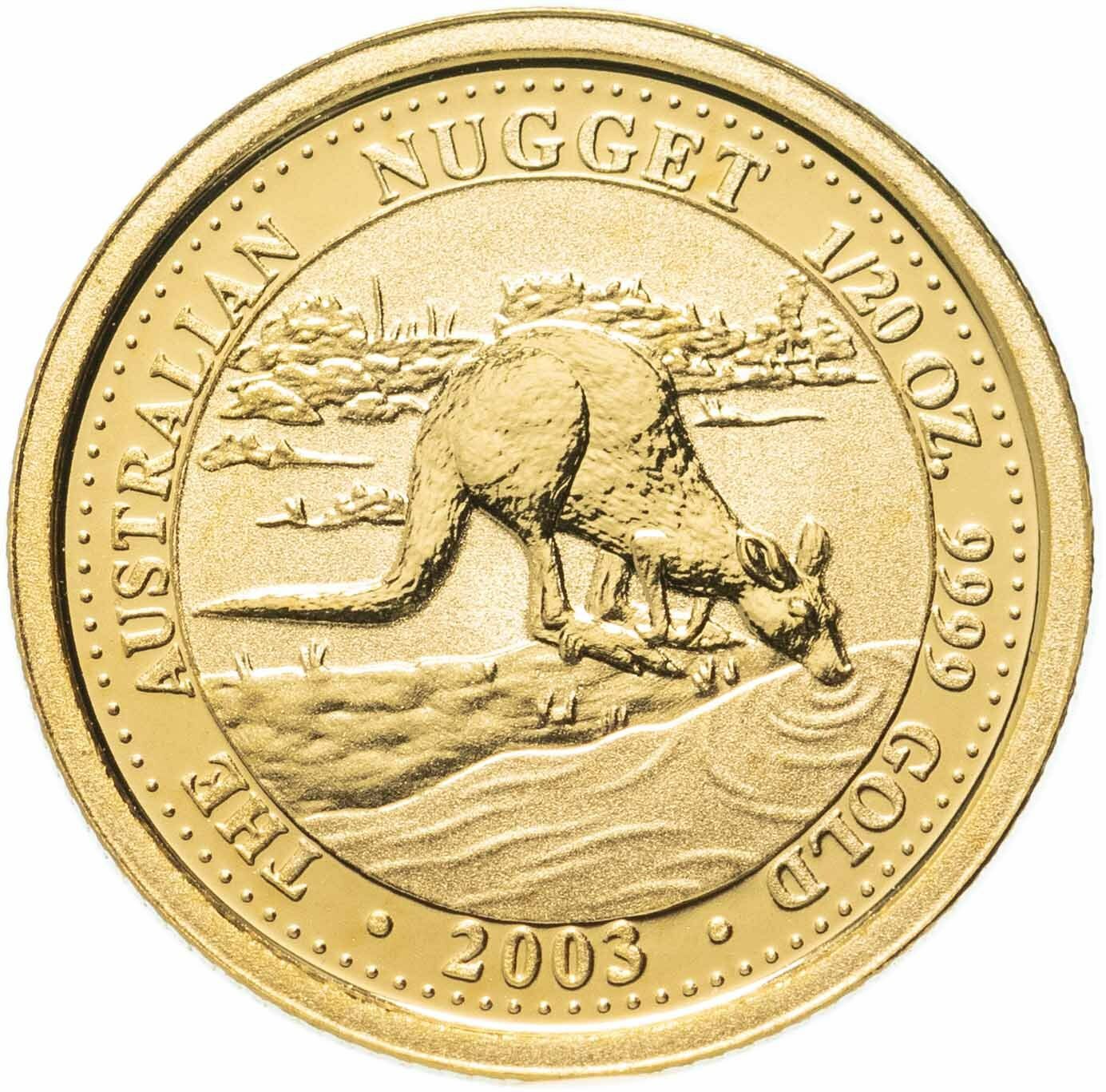 Австралия 5 долларов 2003 "Австралийский самородок - Кенгуру", Золото 999, в сохранности UNC