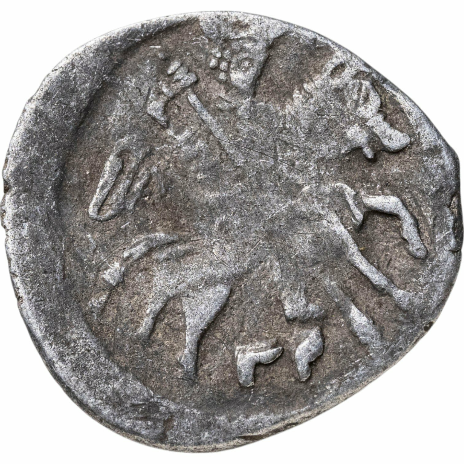 Иван IV Васильевич "Грозный", копейка чекан Пскова ГР, Серебро, в сохранности XF