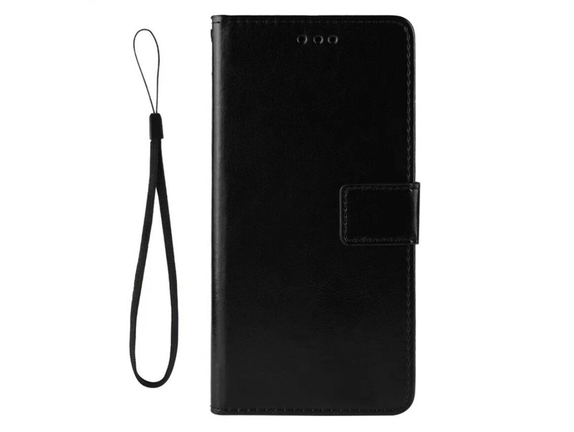 Чехол-книжка MyPads Porta Biglietti для Tecno Pova 4 Pro из эко-кожи с подставкой застёжкой и визитницей черный