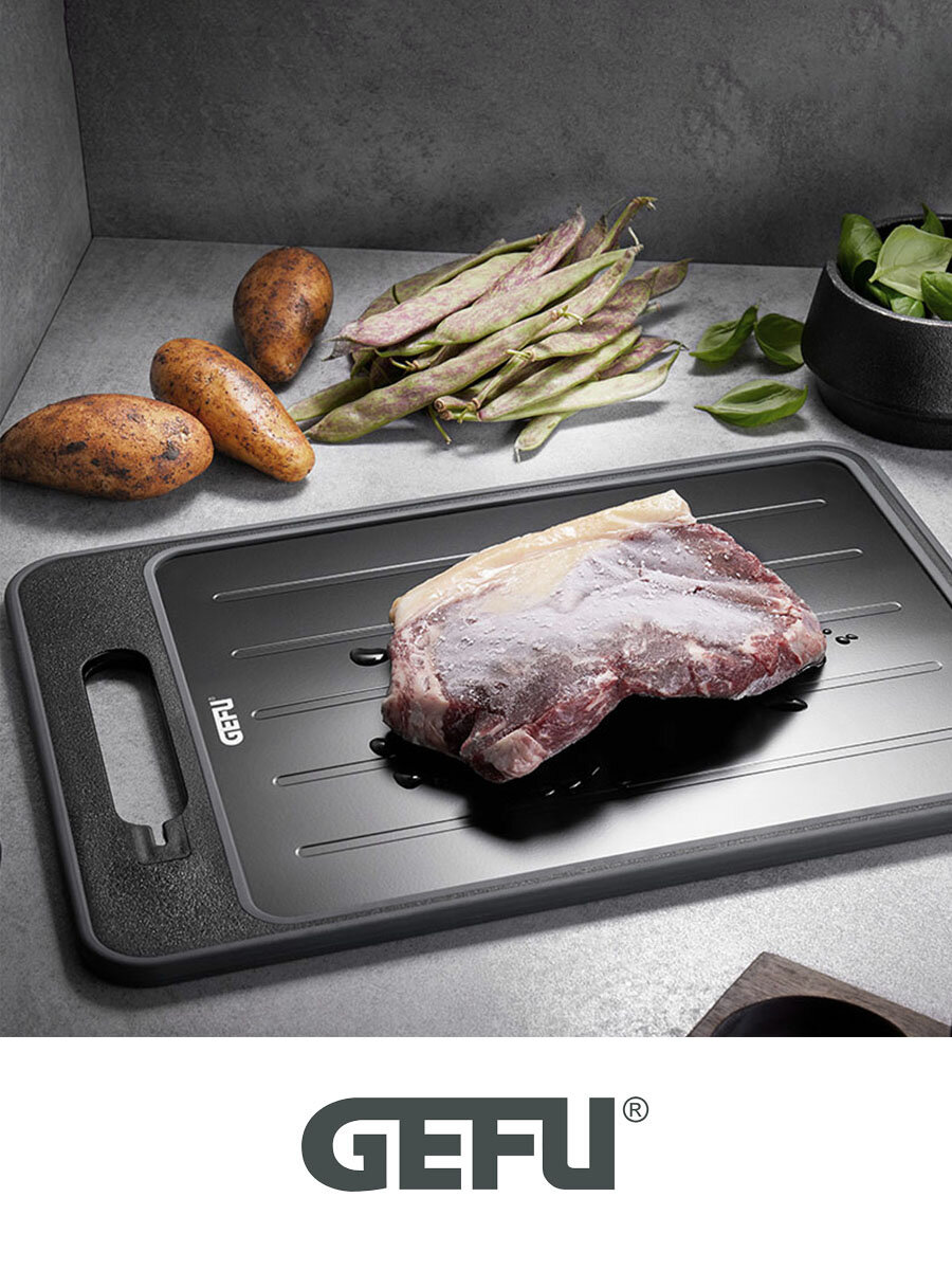 Доска для быстрой разморозки продуктов Gefu Cut Pro с точилкой для ножей 36,5*25 см
