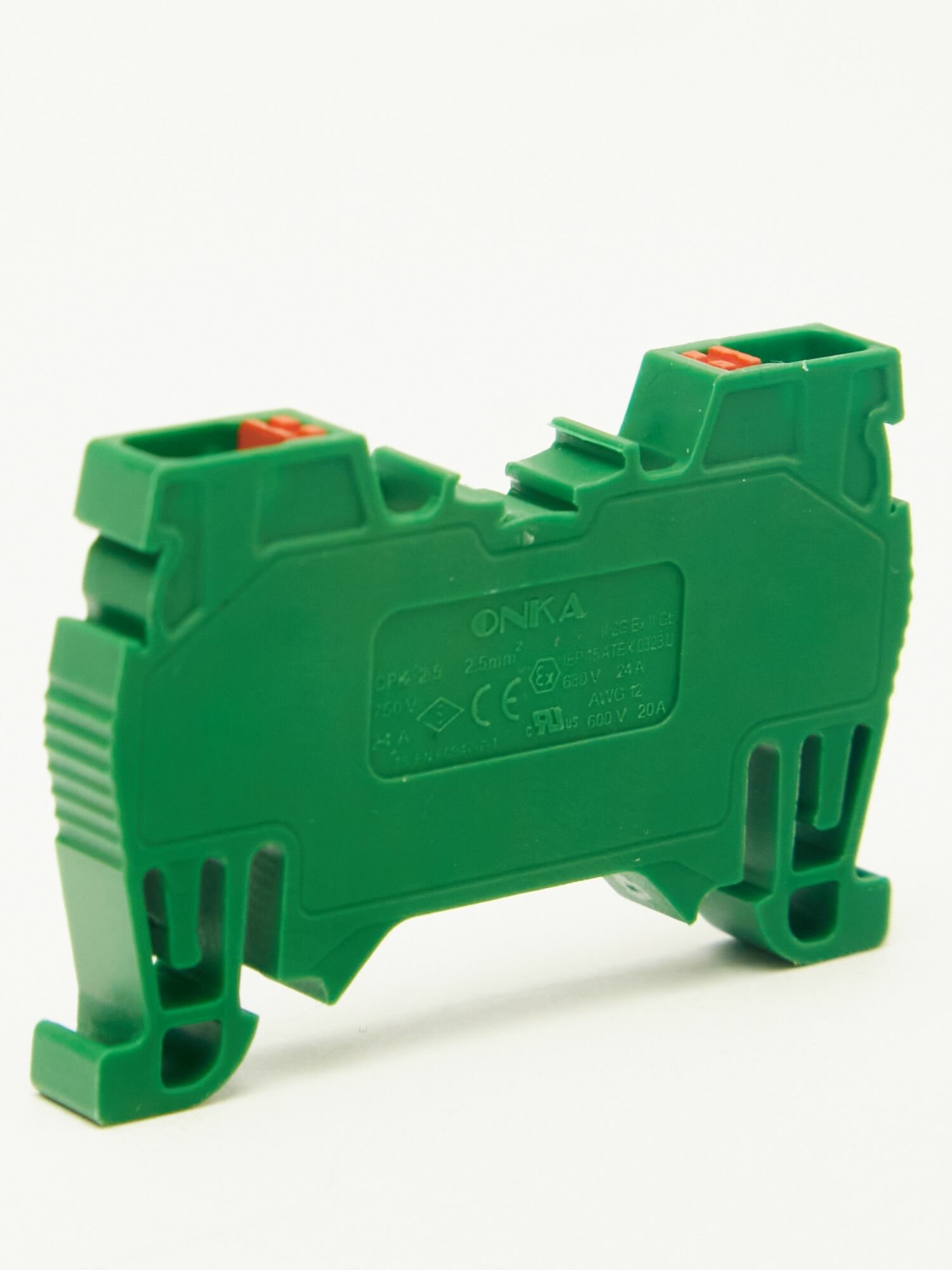 Клемма пружинная Onka OPK 2,5, 2,5 кв мм (зеленый) 1020020