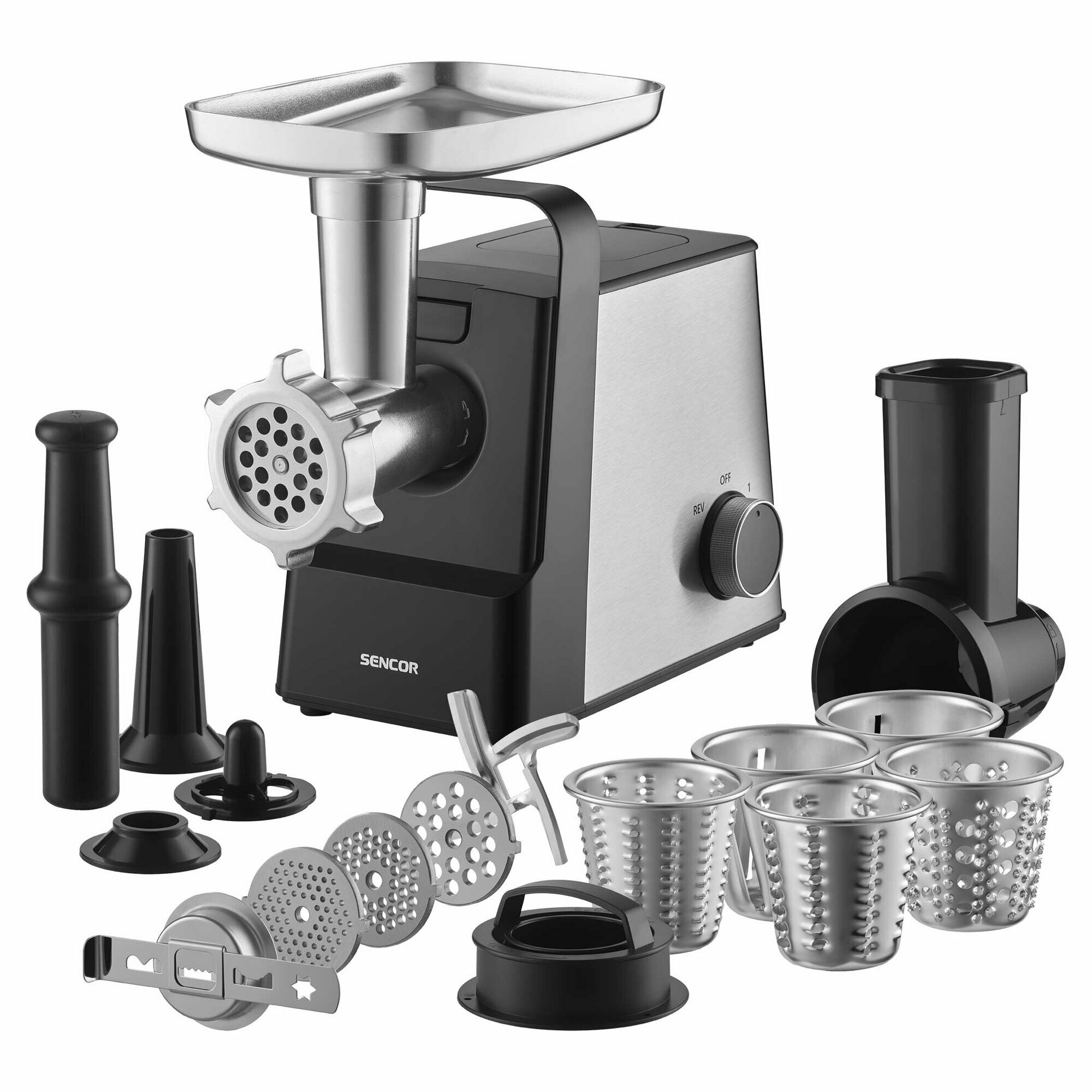 Мясорубка Sencor SMG 7400SS, 2100 Вт, защита от перегрузки, нержавеющая сталь