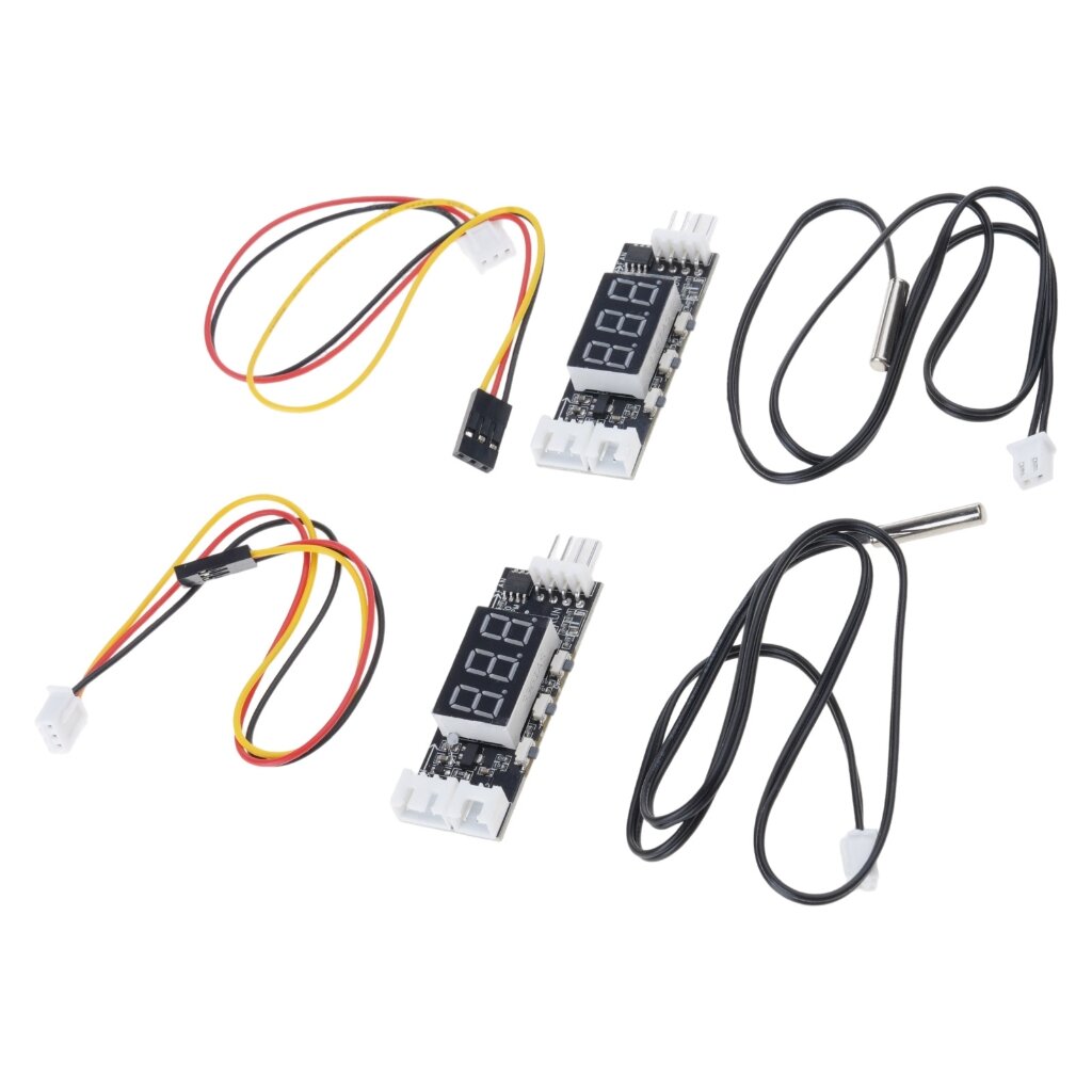 Плата Модуля Управления Скоростью Вращения Вентилятора 4Wire PWM С Датчиками Температуры Цифровой ЖК-дисплей DC12V 3A С Автоматическим Выключением