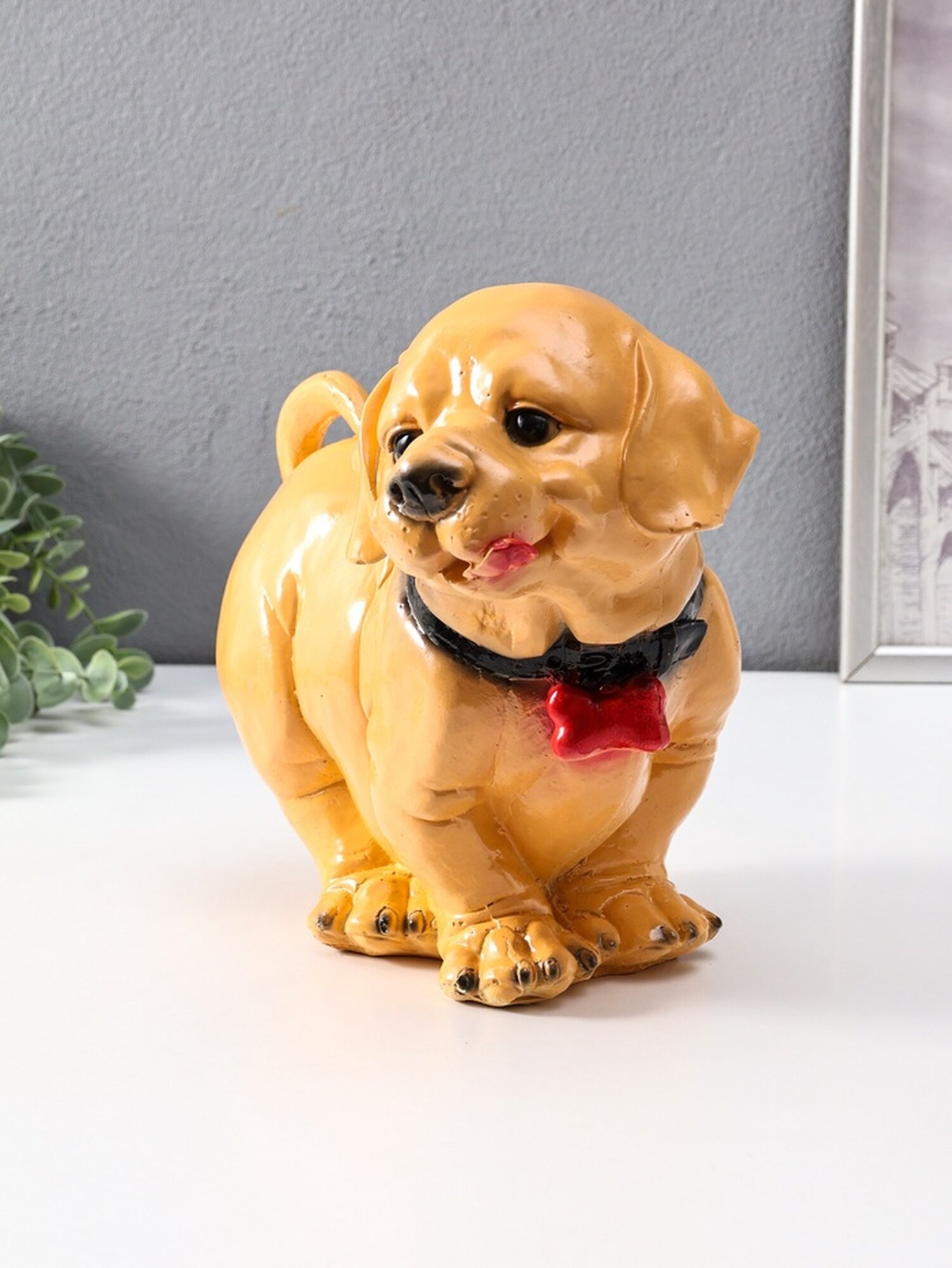 Копилка Хорошие сувениры "Милый пёс", гипс, цвет бежевый, 30см