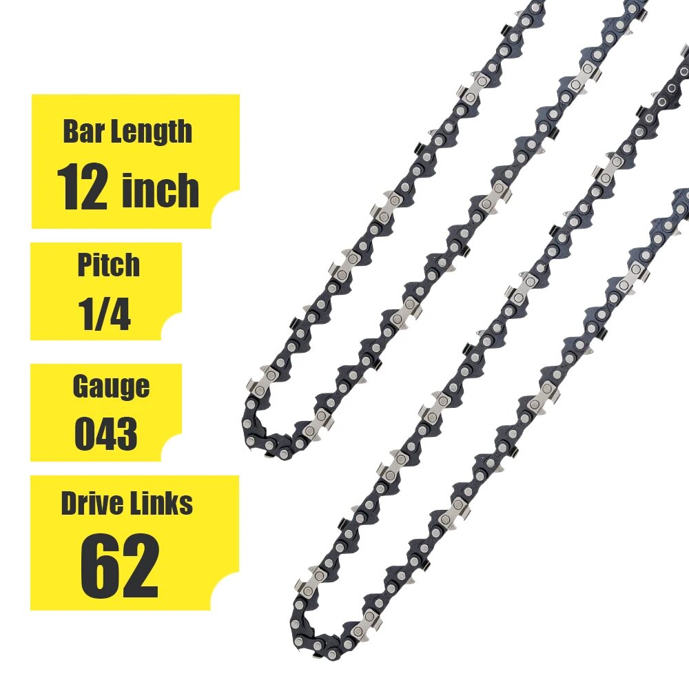 1-4 шт. цепь бензопилы 12 дюймов 1/4 "LP шаг .043" манометр 62 приводные звенья садовые электроинструменты аксессуары Запчасти для бензопил